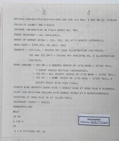 384th Wartime Documents / Combat Mission Records and Plans / July 1943 ...